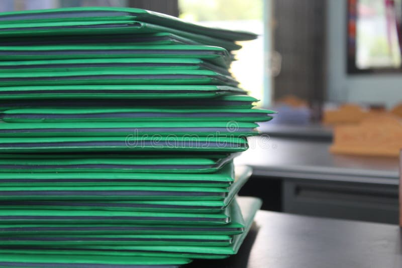 Piles of Important Document on Office Desk Stock Photo - Image of ...