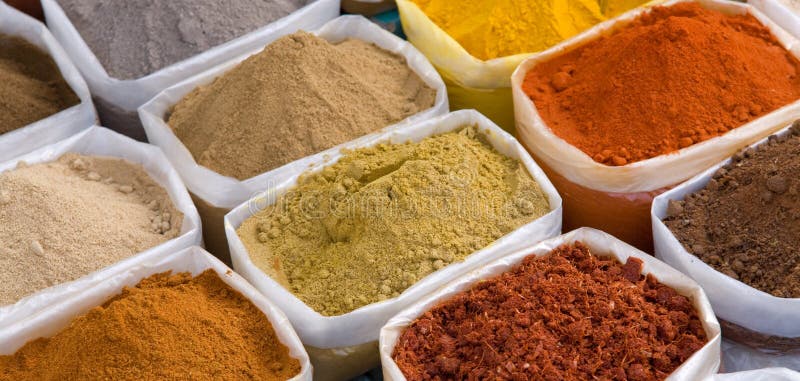 Piles of Indian Powder Spices Stock Photo - Image of cinnamon, assorted ...