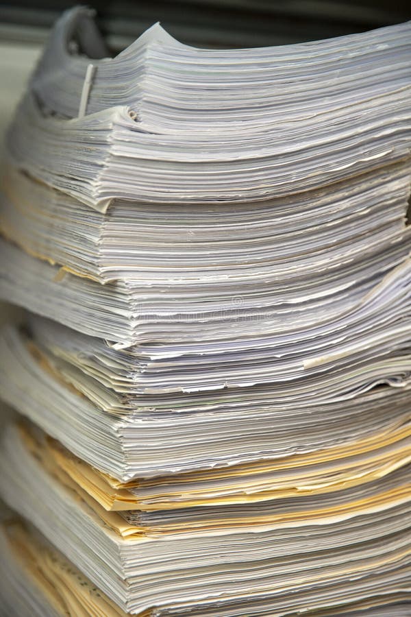 Piles of Many Papers, Administrative Documents Stock Photo - Image of ...
