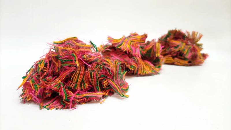 Piles of Multicolored Thread Strands on White Background, Side View of ...