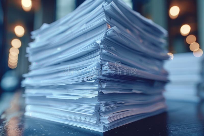 Piles of Paper Office Filled with Paperwork Full Archive File Documents ...