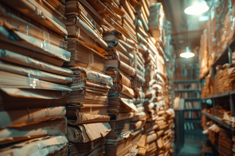 Piles of Paper Office Filled with Paperwork Full Archive File Documents ...