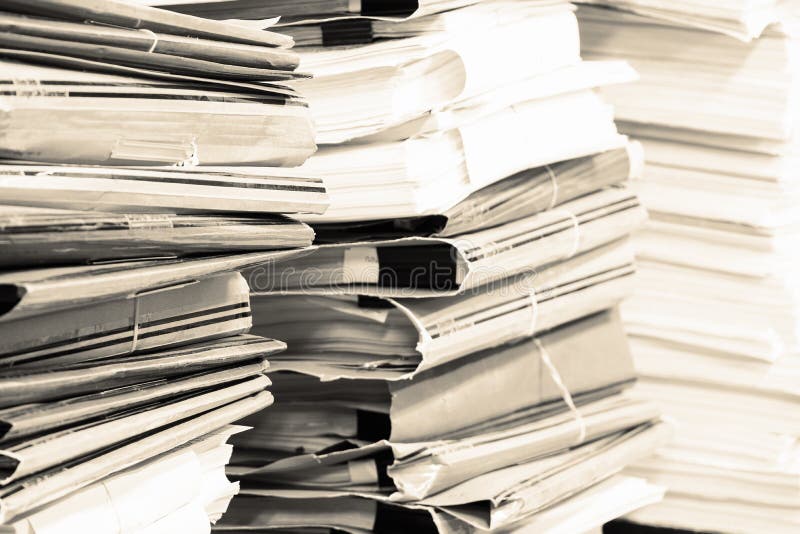 Piles of Paper on My Desk at Work. Stock Image - Image of large, paper ...