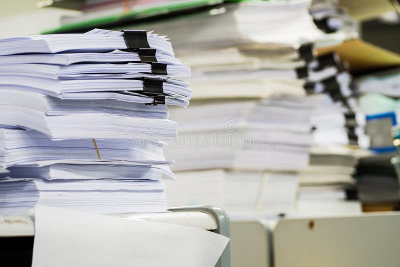 Piles of Paper on My Desk at Work. Stock Image - Image of large, paper ...