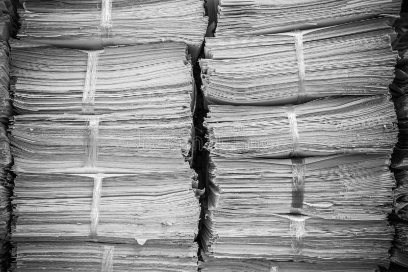 Piles of Paper on the Shelves Stock Photo - Image of grunge, paper ...