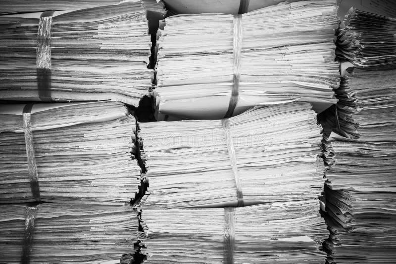 Piles of Paper on the Shelves Stock Photo - Image of paper, shelves ...