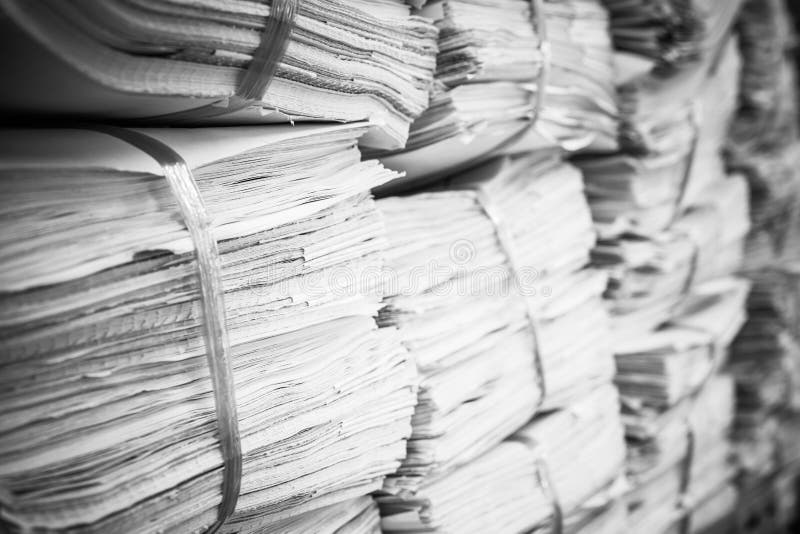 Piles of Paper on the Shelves Stock Image - Image of paperwork ...