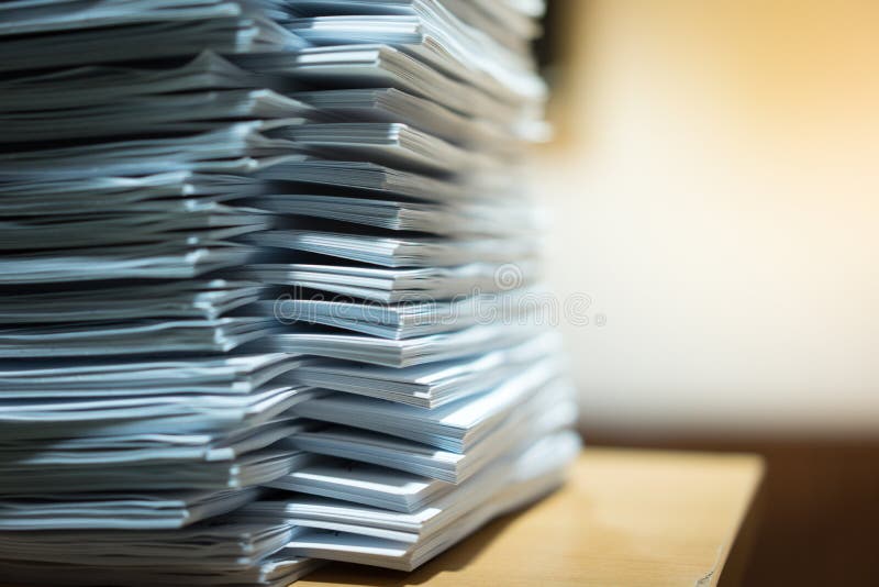 Piles of Paper on My Desk at Work. Stock Image - Image of large, paper ...