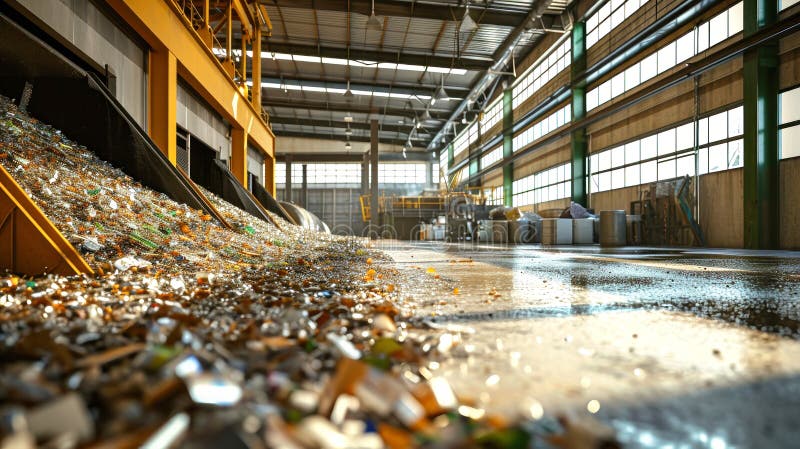 Piles of Plastic Bottles on Sorting Table at Garbage Processing Plant ...