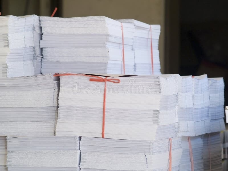 Piles of printed paper stock image. Image of white, stack - 3152699