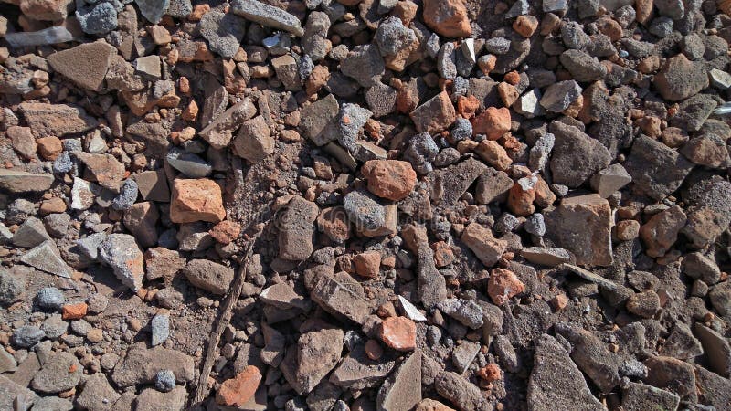 Crushed Rocks Left Over from Construction Stock Photo - Image of cement ...