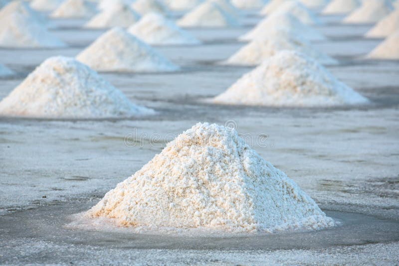 Piles of Salt on the Surface of the Salt Lake Stock Image - Image of ...