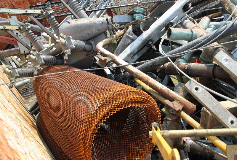 Piles of Scrap Iron with Broken and Rusted Objects Stock Image - Image ...