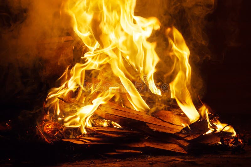 Piles of Scrap Wood on Fire Stock Image - Image of campfire, flame ...