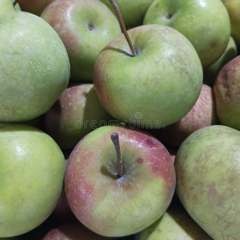 Piles of Small Green Apples Sold by Traders in the Market Stock Photo ...