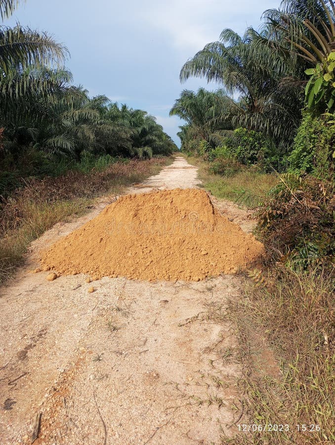 Piles of Soil for Filling Potholes in the Road Stock Image - Image of ...