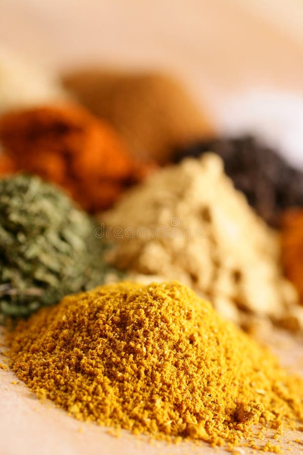 Piles of spices stock photo. Image of cumin, meal, parsley - 14892108