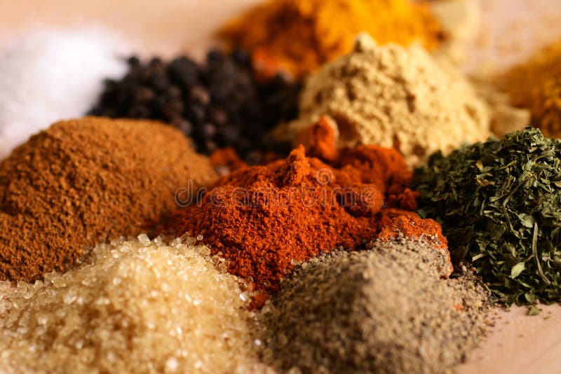 Piles of spices stock photo. Image of parsley, flavoring - 14892140
