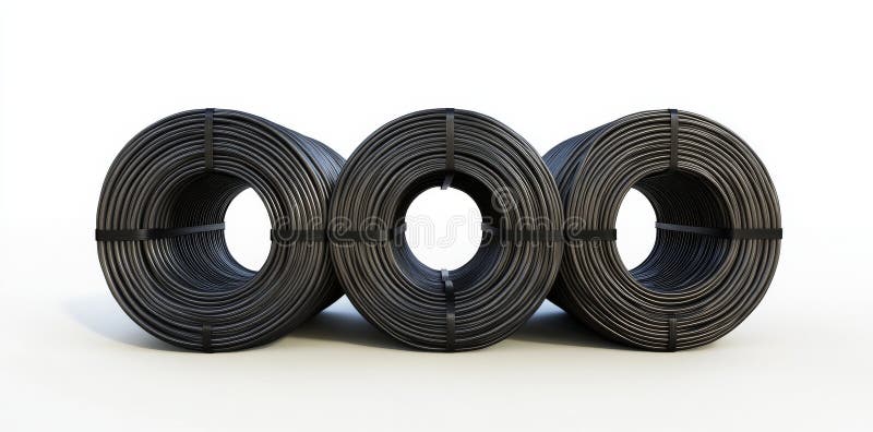 Piles of Steel Bars or Rebar are Stacked on a White Background Stock ...