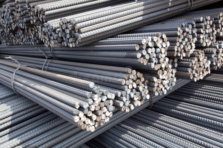 Piles of steel poles stock photo. Image of metallic, tubular - 10882188
