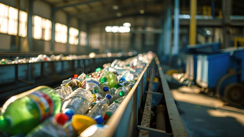 Piles of Trash Inside a Waste Processing Building Stock Illustration ...