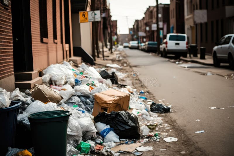 Piles of Trash and Litter in City Streets Overflowing Garbage Stock ... Piles of Trash and Litter in City Streets Overflowing Garbage Stock ...