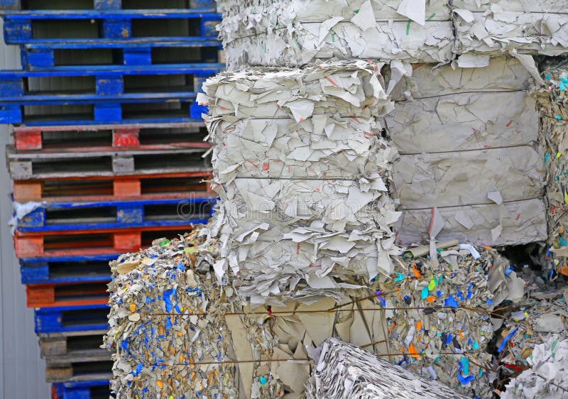 Piles of Waste Paper in the Factory Store Stock Image - Image of ...