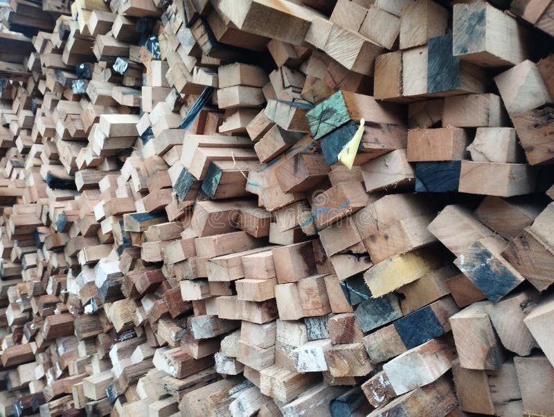 Piles of Wood from Various Types of Wood and Sizes Stock Photo - Image ...