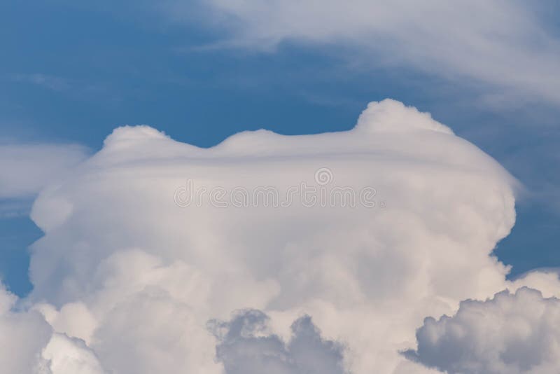 Pileus Cap on Top of Cumulus Clouds, White Cumulus Clouds Stock Photo ...