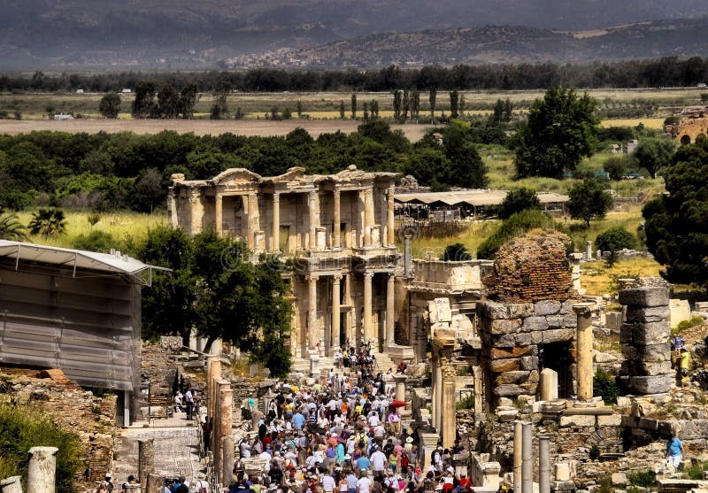 EPHESUS, TURKEY: the Harbor Street and the Ruins of the Ancient Ancient ...