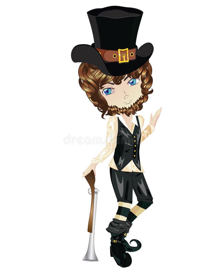 Pilgrim Boy stock vector. Illustration of isolated, vector - 62533975