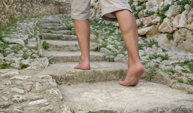 Bare feet on stone stock image. Image of poor, barefoot - 99239519