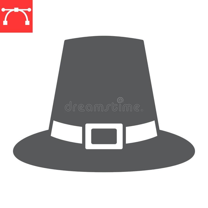 Pilgrim hat line icon stock vector. Illustration of clothing - 289314286