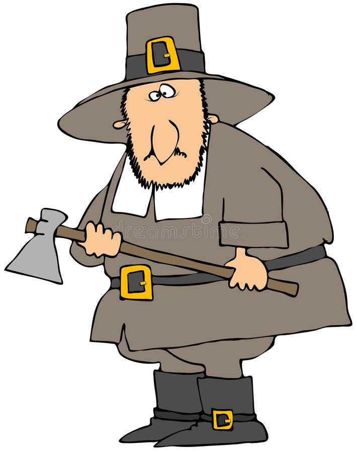 Angry Pilgrim stock illustration. Illustration of cartoon - 7104935