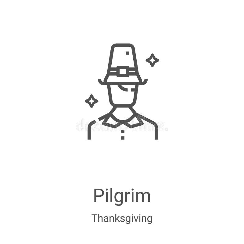 Pilgrim Icon Vector from Thanksgiving Collection. Thin Line Pilgrim ...