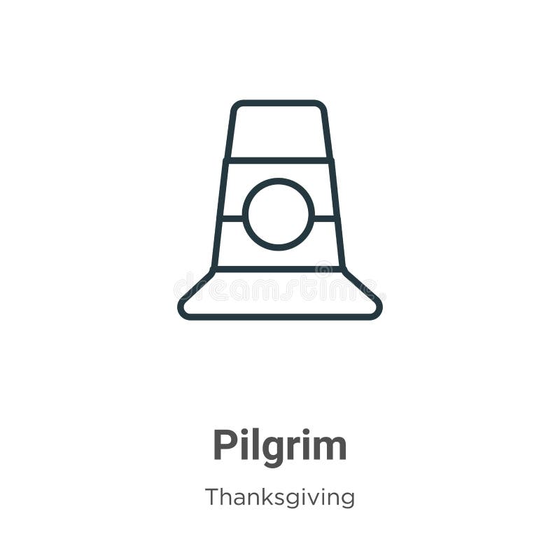 Pilgrim Outline Vector Icon. Thin Line Black Pilgrim Icon, Flat Vector Simple Element ...