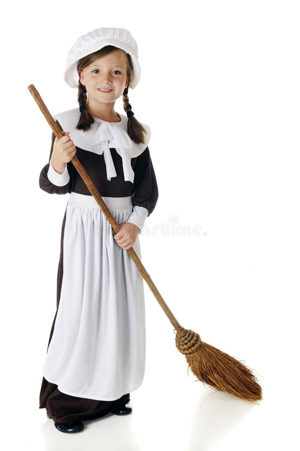 Happy Pilgrim Boy with Bird Stock Photo - Image of crow, thanksgiving ...