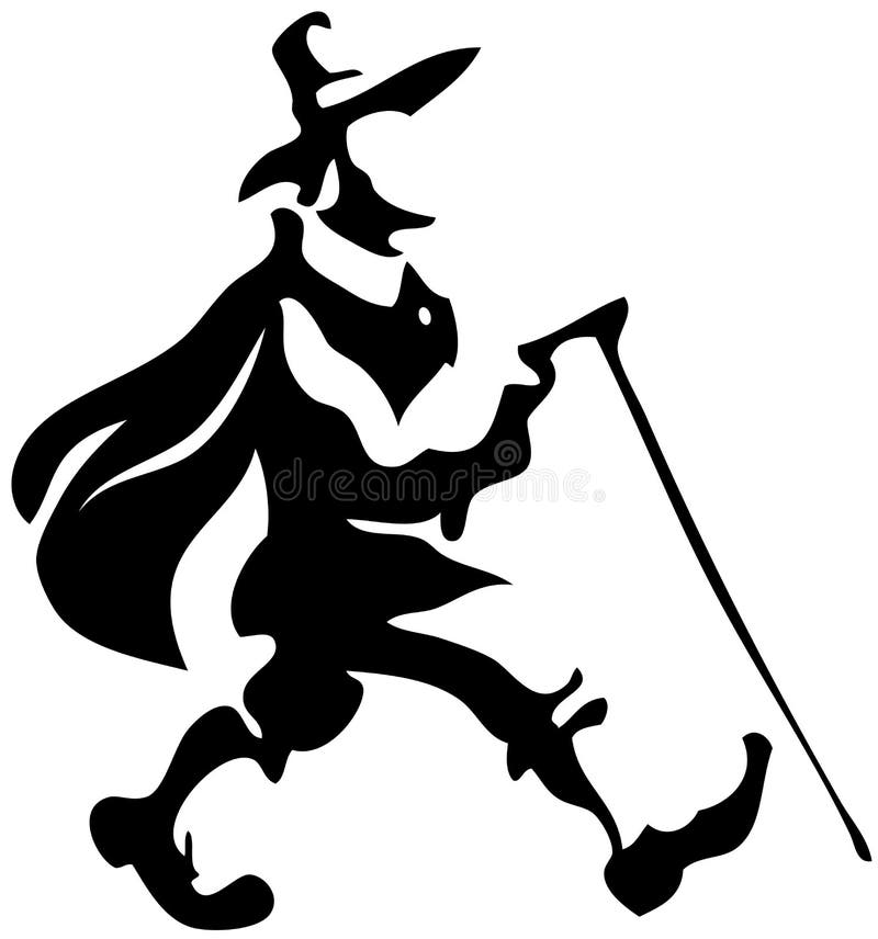 Pilgrim Walking Por Camino De Santiago Stock Vector - Illustration of ...