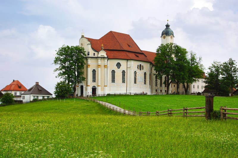 Pilgrimage Church Wieskirche in Wies, Germany Stock Image - Image of ...