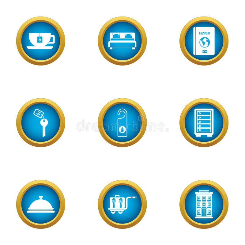 Pilgrimage Icons Set, Flat Style Stock Vector - Illustration of icons ...