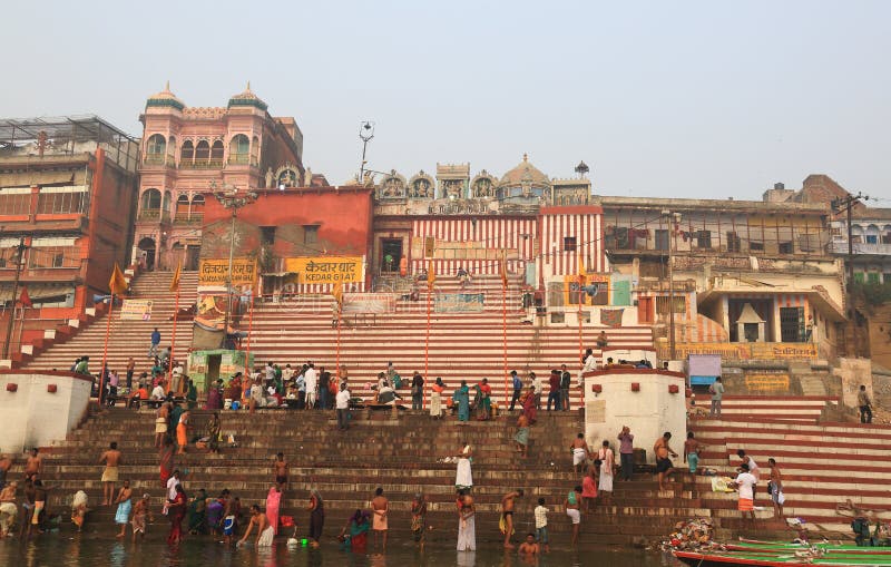 Pilgrims in Varanasi, India Editorial Image - Image of devotion, life ...