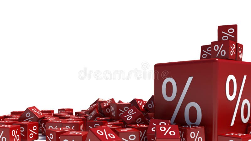 Pilha De Cubos Do Disconto 3d Fundo Ilustração Stock - Ilustração de ...