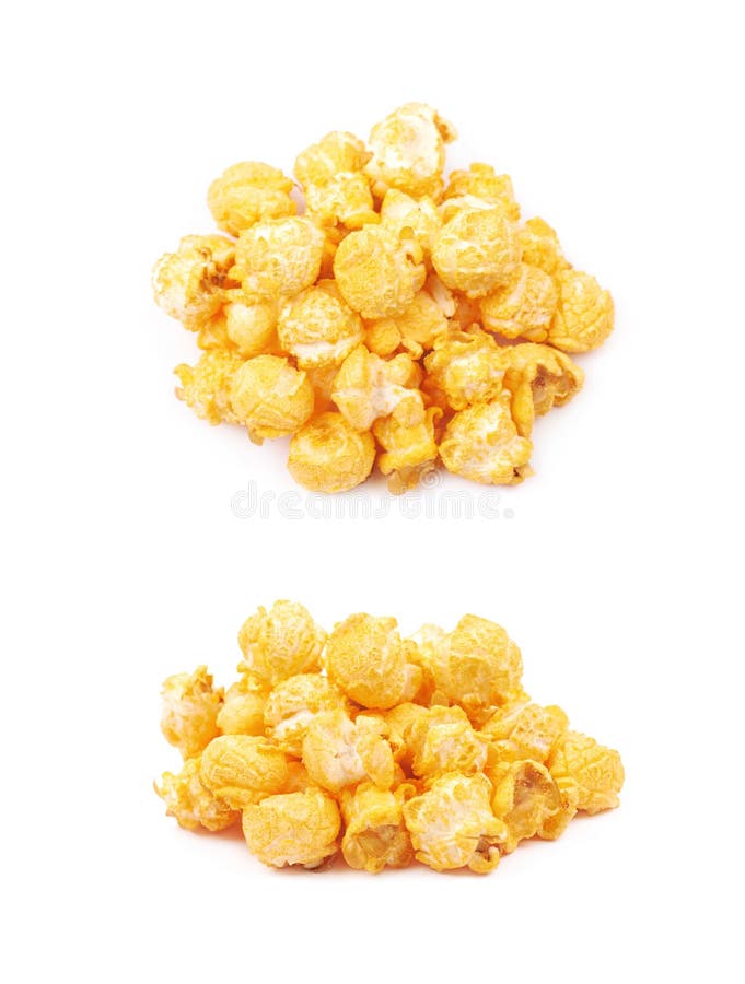 Pilha Dos Flocos Da Pipoca Isolados Foto de Stock - Imagem de fresco ...