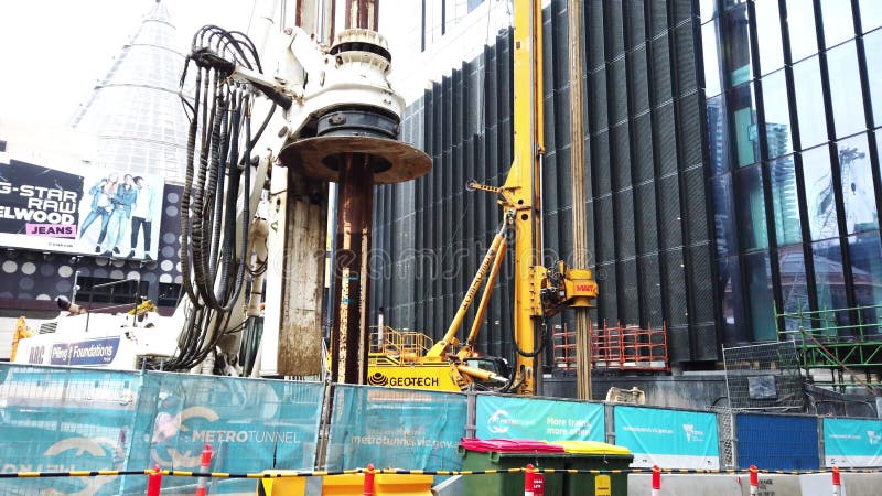 Piling and Foundation Machine Working at a Construction Site Stock ...