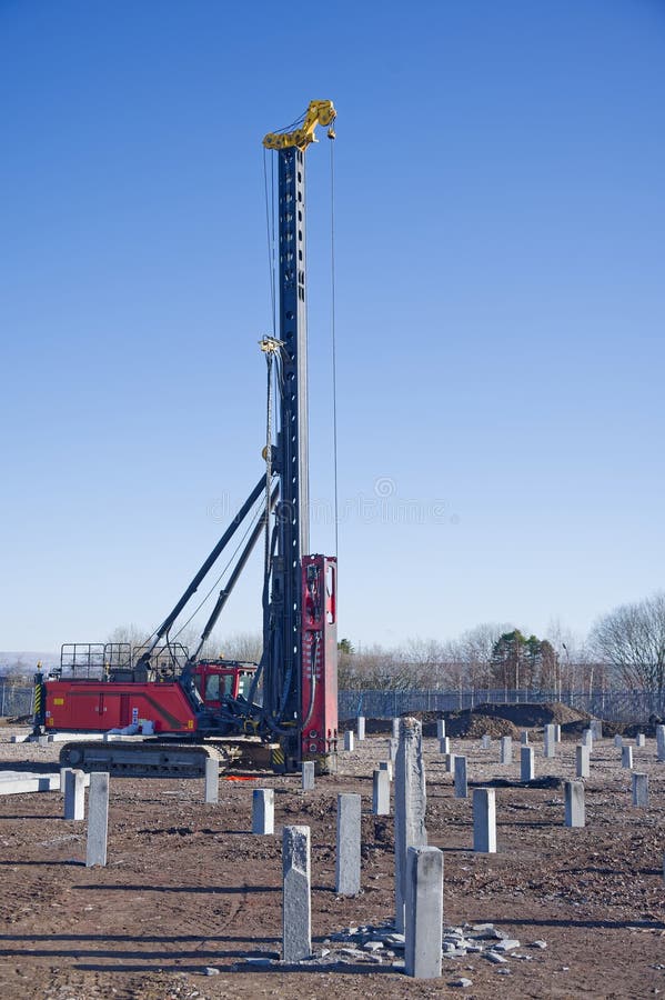 Piling Rig Machine on Construction Site for Groundworks Stock Photo ...