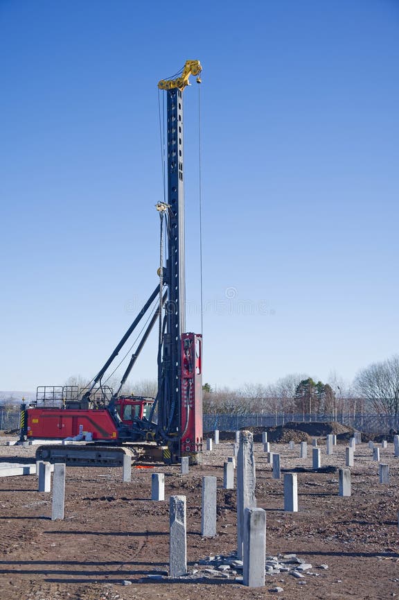 Piling Rig Machine on Construction Site for Groundworks Stock Photo ...
