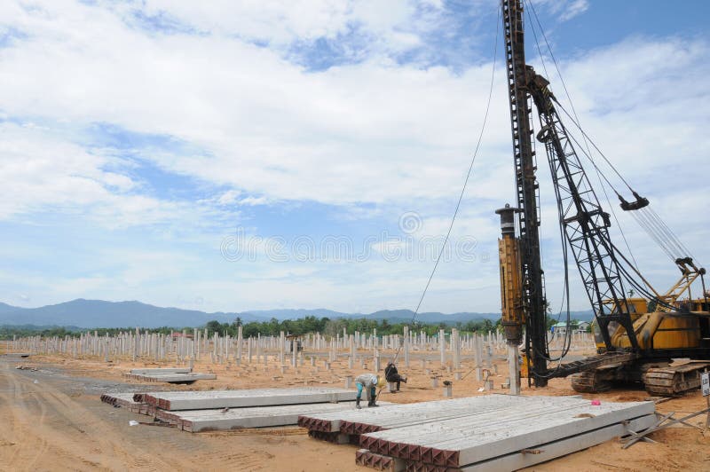 Piling Works stock photo. Image of works, hydraulic, concrete - 14271860