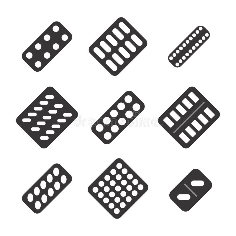 Pill Blister Pack Icon stock vector. Illustration of health - 89945612