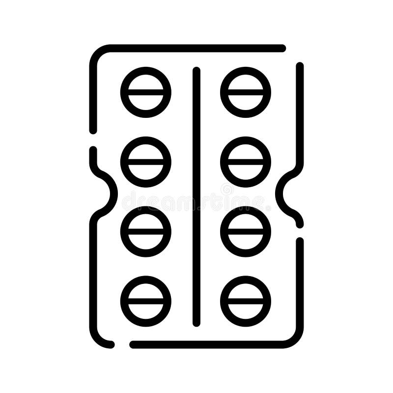 Pill Blister Pack or Tablet Strip Stock Illustration - Illustration of ...