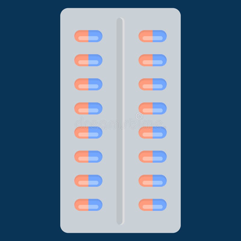 Blister Pack with Pills Vector Illustration Stock Vector - Illustration ...